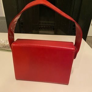 Bags | Vintage Leather Red Handbag | Poshmark